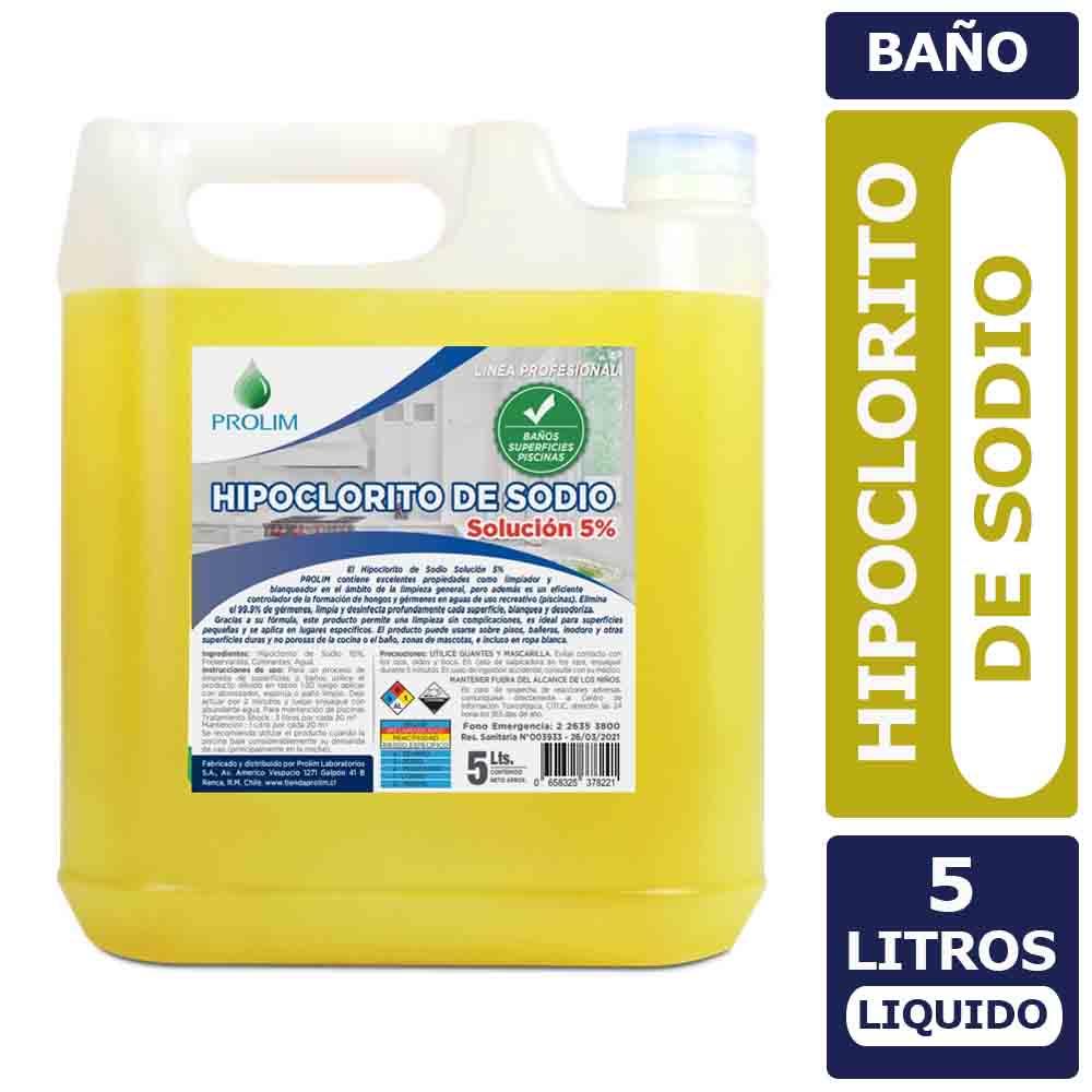 Hipoclorito de Sodio 5% Activo 5 Lts. – Blades cl