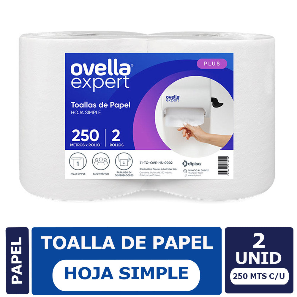 Toalla de Papel Ovella 250 Metros x 2 Rollos – Blades cl