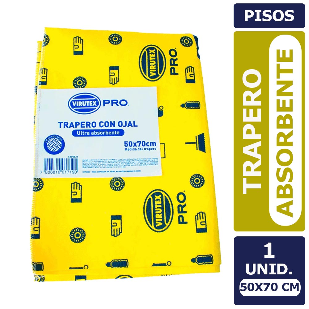 Trapero con ojal ultra absorbente Virutex Pro 50x70 cm (1 unidad ...